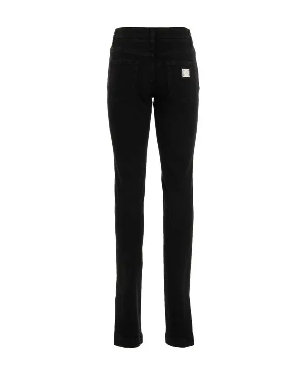 Dolce & Gabbana Logo Plaque Stretch Denim Jeans