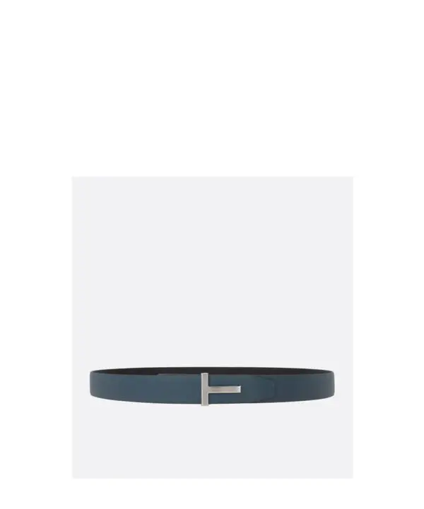 TOM FORD Leather Belt - Indigo/black