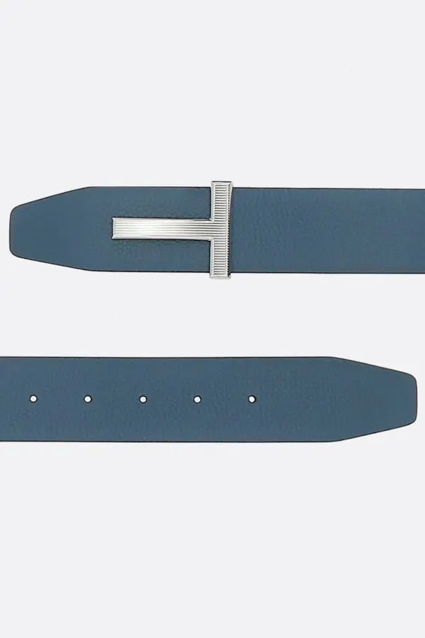TOM FORD Leather Belt - Indigo/black