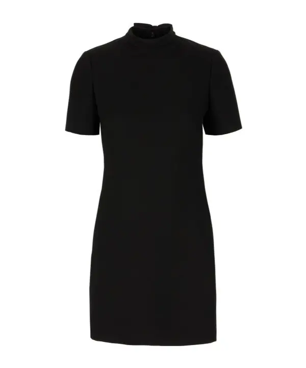 Valentino Garavani Short Sleeve Dress With Logo Detail - Black