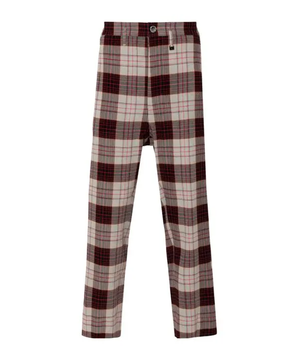 VIVIENNE WESTWOOD Cropped Plaid Trousers - Red/multicolour