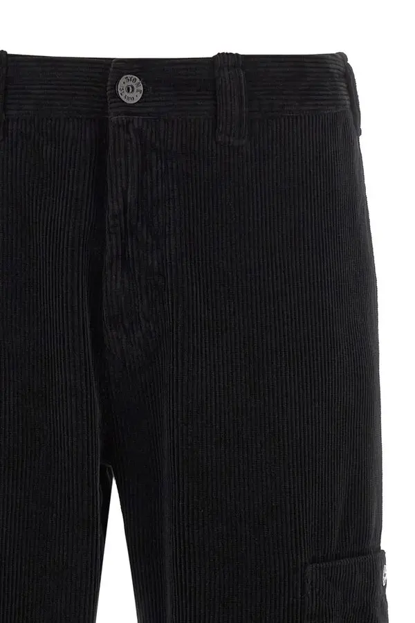 Stone Island Corduroy Cargo Trousers - Black