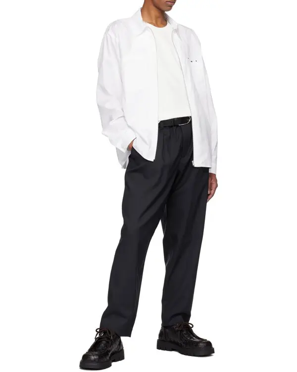 Marni Logo Printed Long-sleeved Zipped Shirt - White
