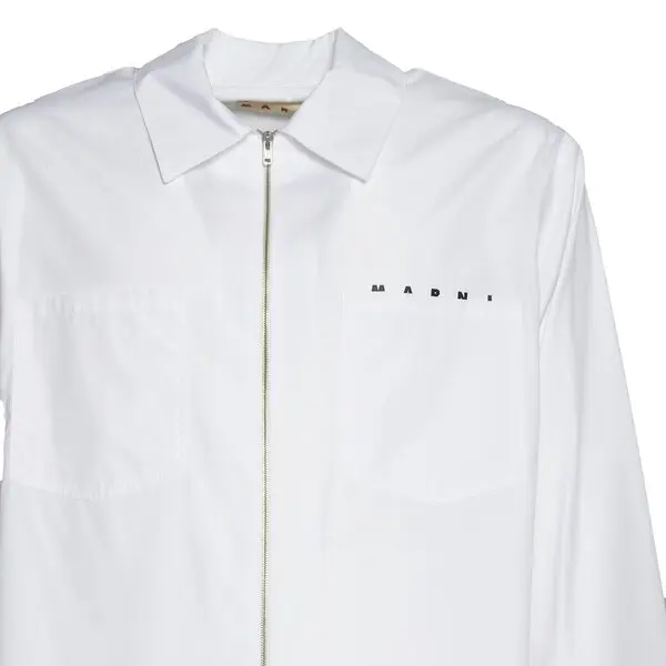 Marni Logo Printed Long-sleeved Zipped Shirt