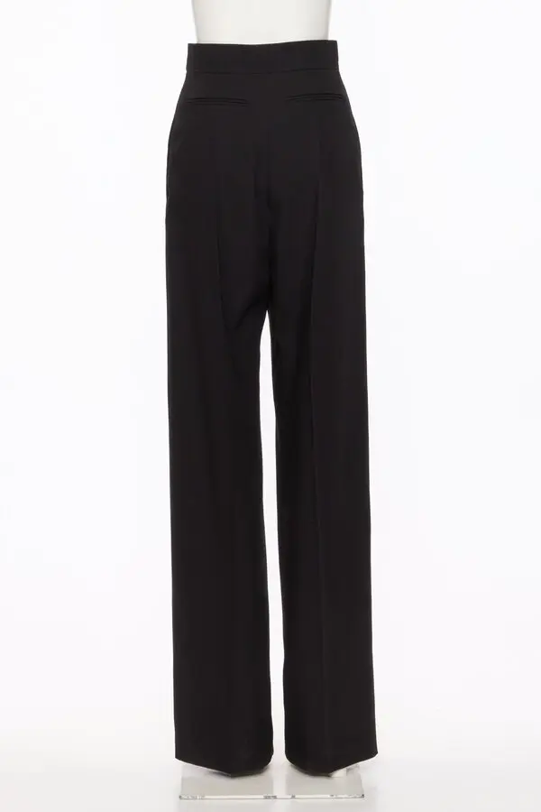 Valentino Garavani Straight-leg Pleated Trousers - Black