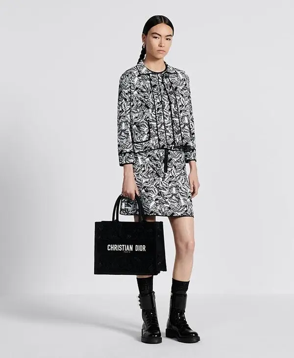 Dior And White Butterfly Print Mini Skirt