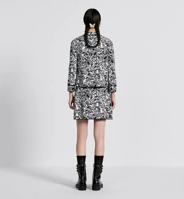Dior And White Butterfly Print Mini Skirt