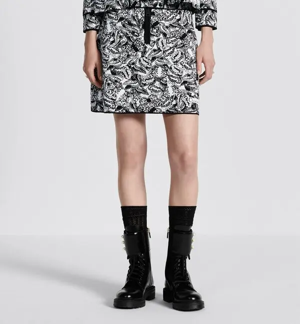 Dior And White Butterfly Print Mini Skirt