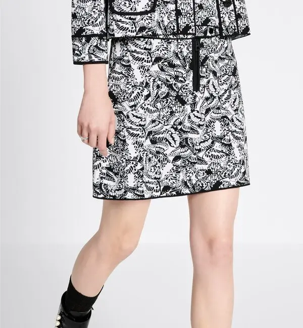 Dior And White Butterfly Print Mini Skirt