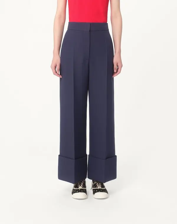 Valentino Garavani Pleat Detailed Wide-leg Trousers