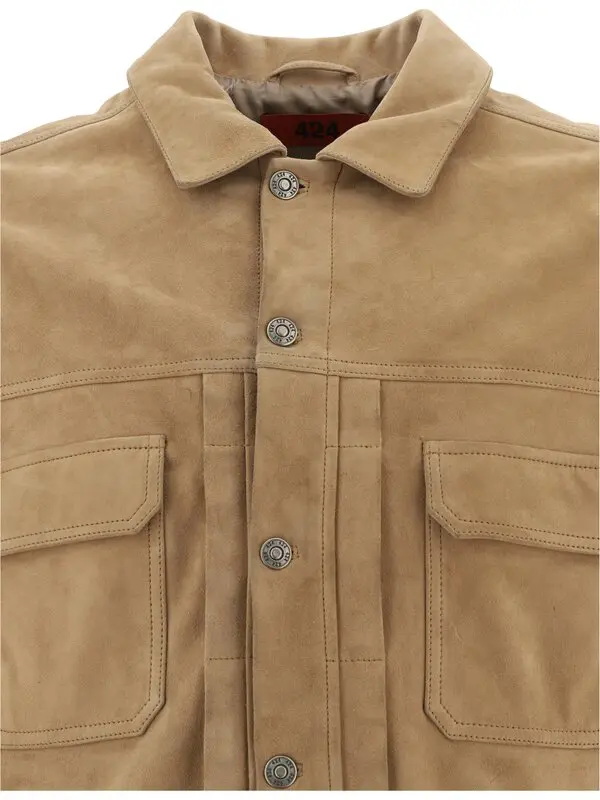 424 FAIRFAX Leather Button-up Jacket