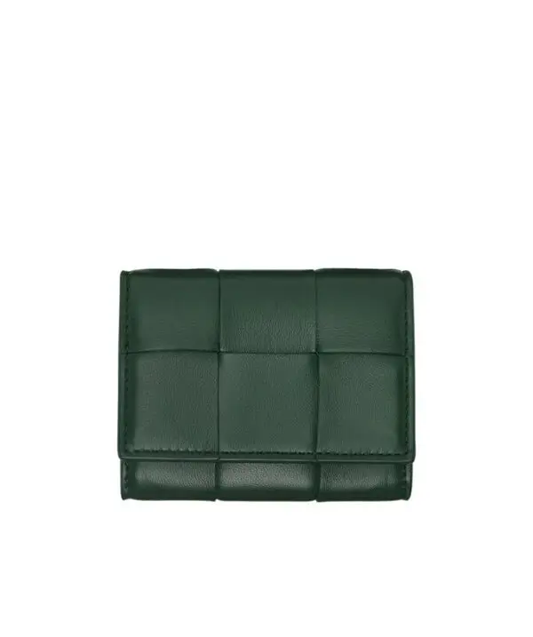 Bottega Veneta Logo Folding Cover Card Bag - Green