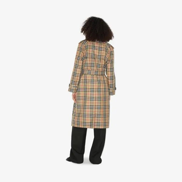 Burberry Vintage Check-printed Belted Trench Coat - Nude