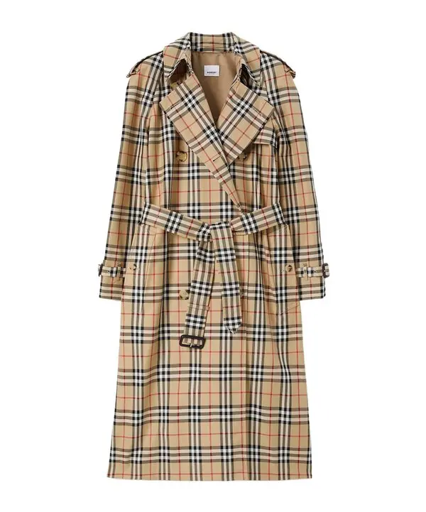 Burberry Vintage Check Belted Trench Coat