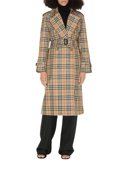 Burberry Vintage Check Belted Trench Coat