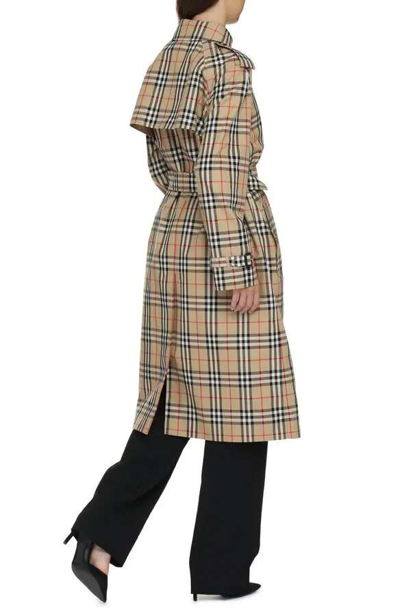 Burberry Vintage Check Belted Trench Coat
