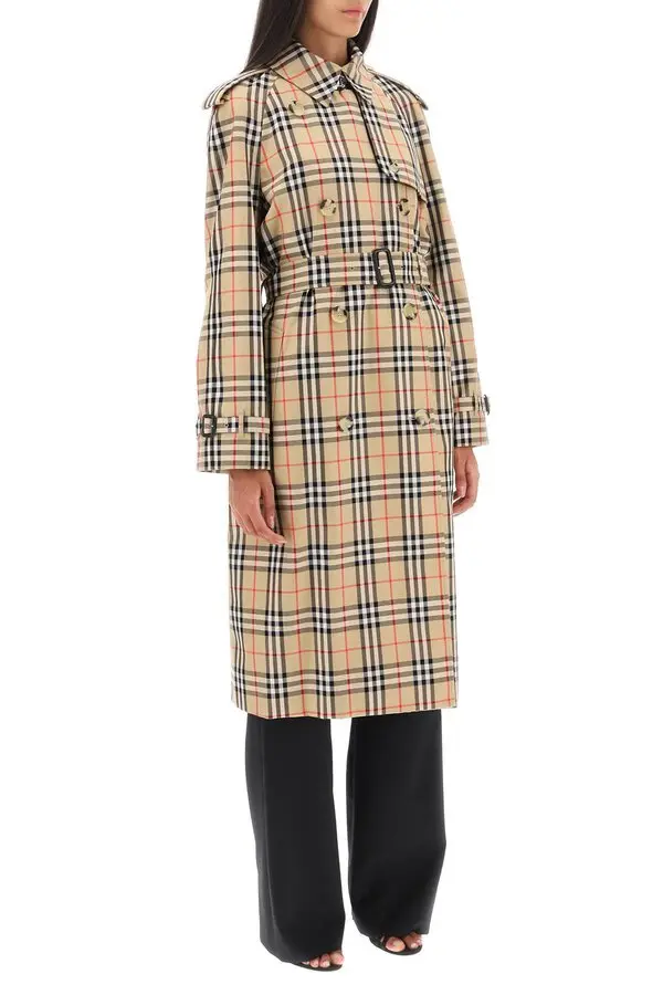 Burberry Vintage Check Belted Trench Coat