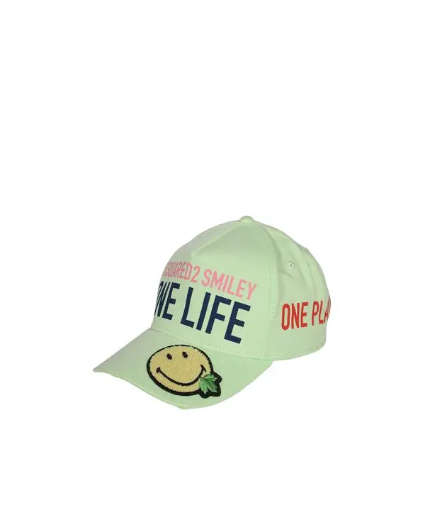 Dsquared2 Baseball Cap With Smiley Face And Logo Detail - Green