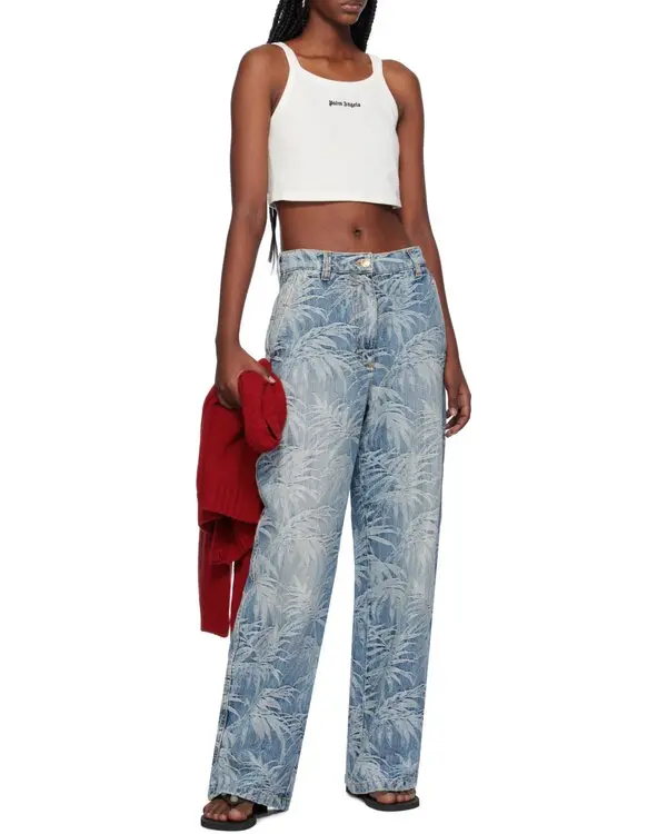 Palm Angels Cropped Top With Embroidered Logo