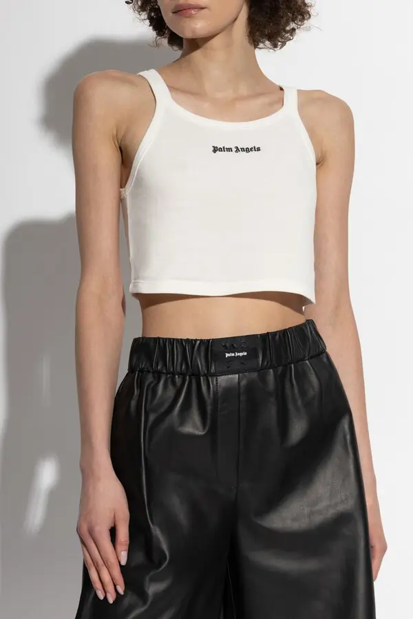 Palm Angels Cropped Top With Embroidered Logo