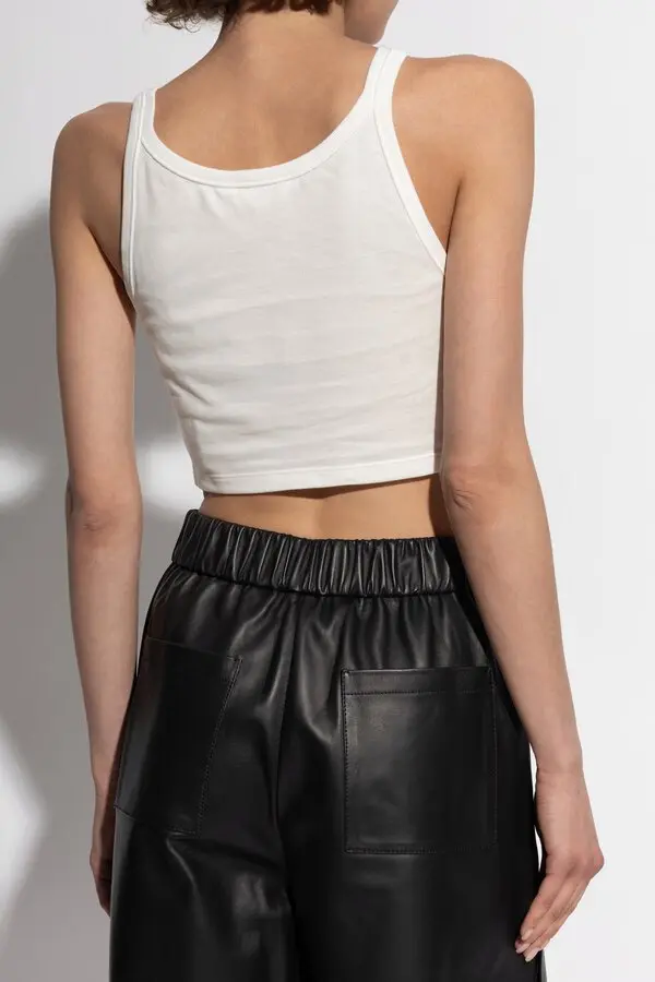 Palm Angels Cropped Top With Embroidered Logo