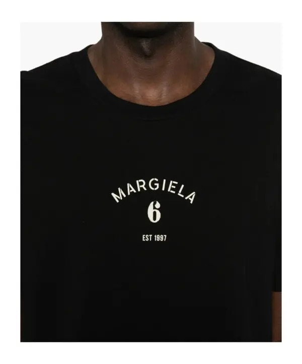MAISON MARGIELA Logo Printed Crewneck T-shirt - Black