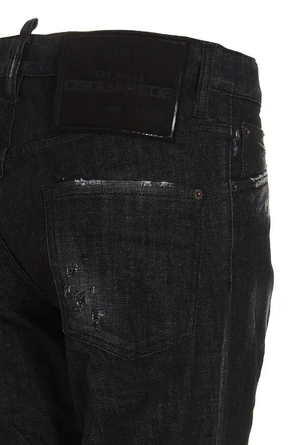 Dsquared2 Distressed Tapered Slim-fit Jeans - Black