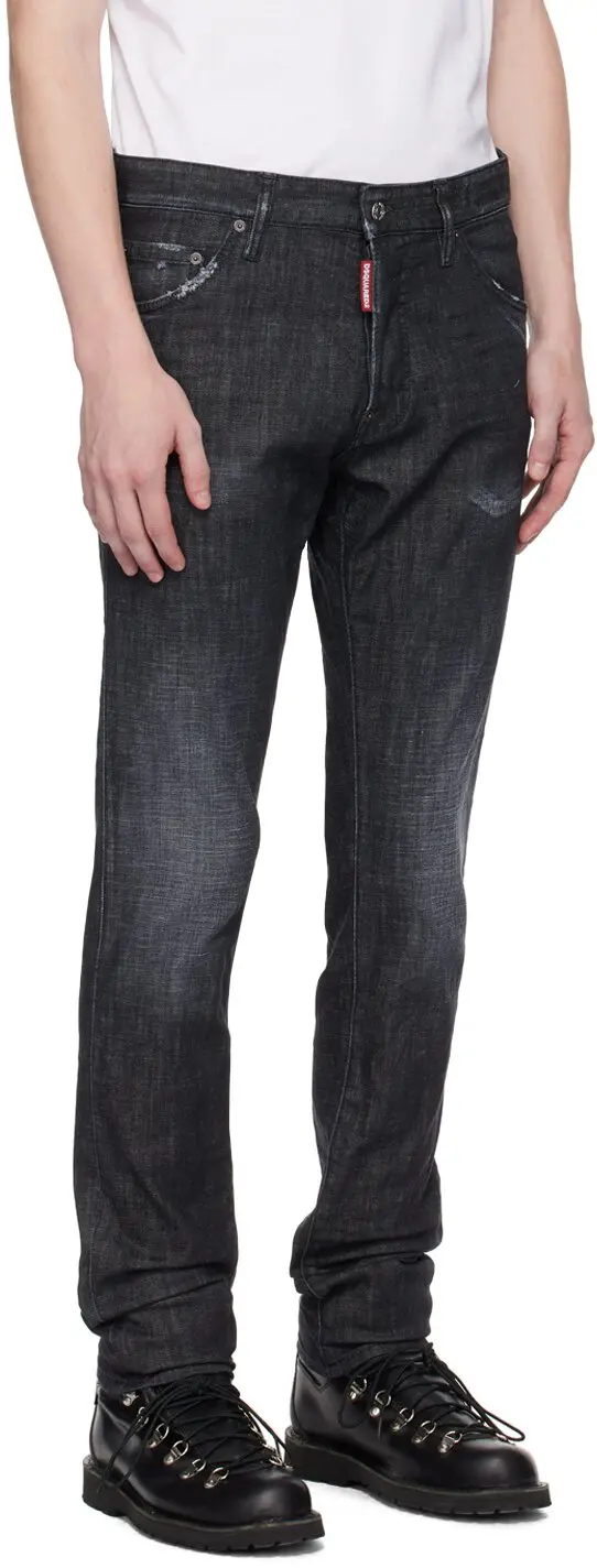 Dsquared2 Distressed Tapered Slim-fit Jeans - Black