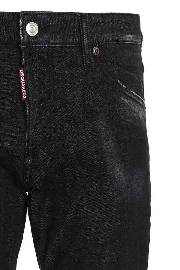 Dsquared2 Distressed Tapered Slim-fit Jeans - Black
