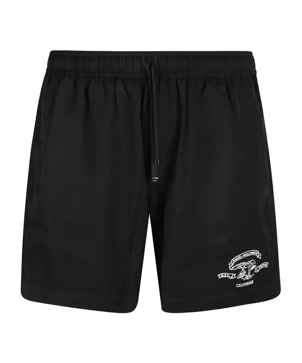 Amiri Elastic Waist Drawstring Shorts - Black