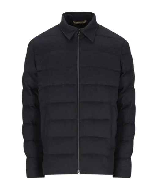 Herno Padded Zip-up Jacket With Classic Collar - Black