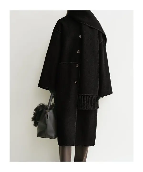 TOTEME Attached-scarf Patch-pocketed Coat - Black