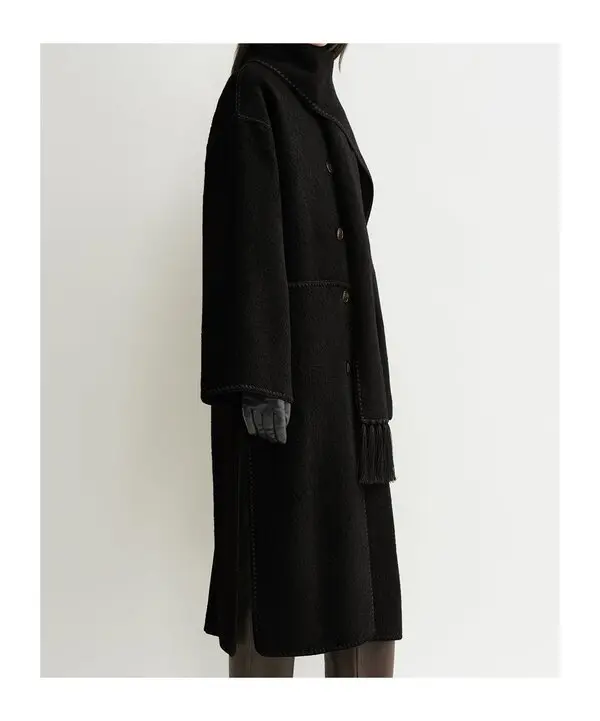 TOTEME Attached-scarf Patch-pocketed Coat - Black