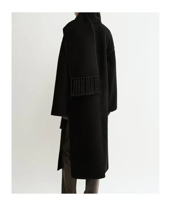TOTEME Attached-scarf Patch-pocketed Coat - Black