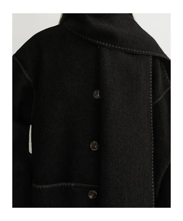 TOTEME Attached-scarf Patch-pocketed Coat - Black
