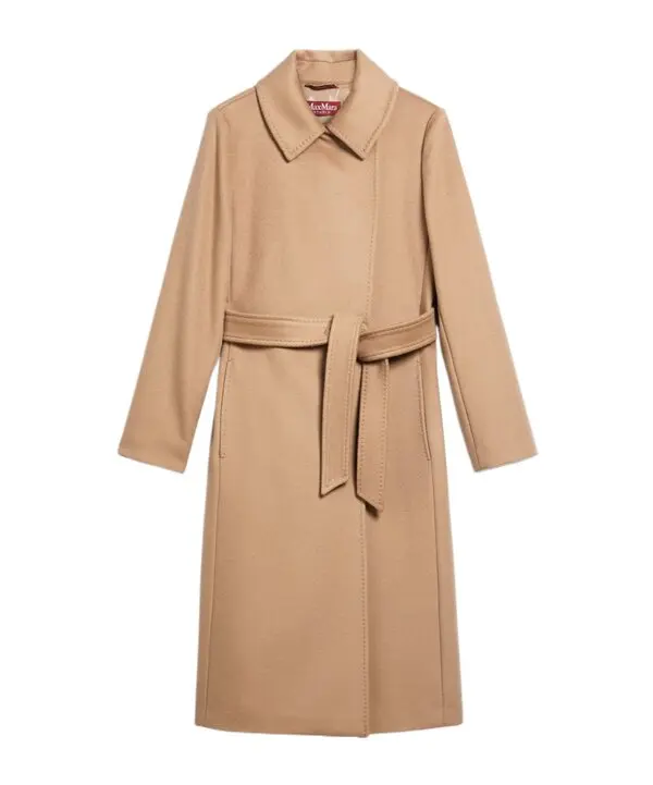 Max Mara Belted Long-sleeved Coat - Camel