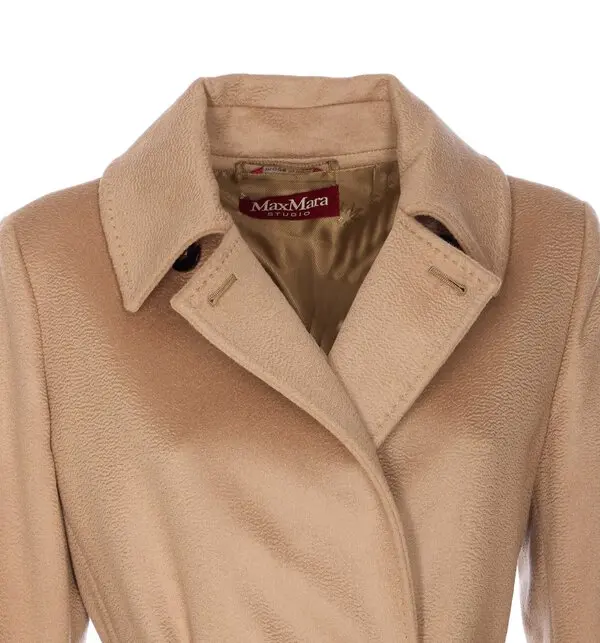 Max Mara Belted Long-sleeved Coat - Camel