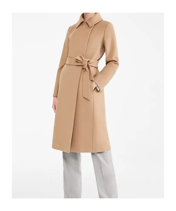 Max Mara Belted Long-sleeved Coat - Camel