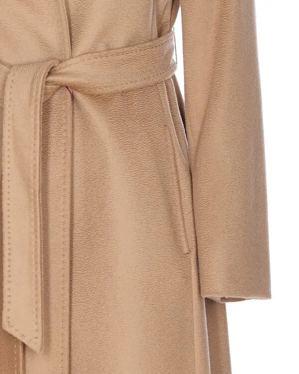Max Mara Belted Long-sleeved Coat - Camel