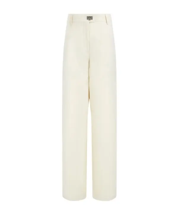 FERRAGAMO Wide-leg Tailored Trousers - Parchment