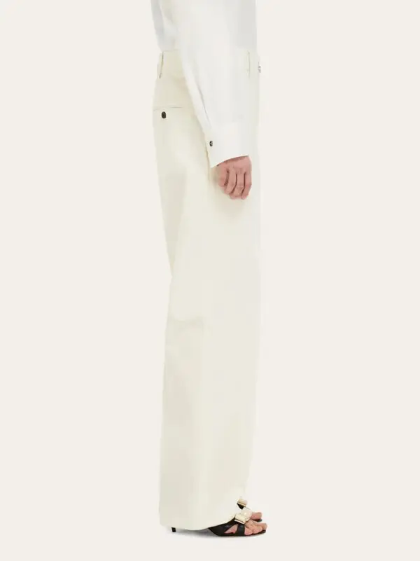 FERRAGAMO Wide-leg Tailored Trousers - Parchment