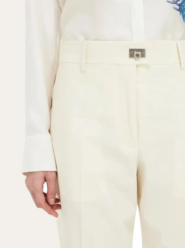 FERRAGAMO Wide-leg Tailored Trousers - Parchment