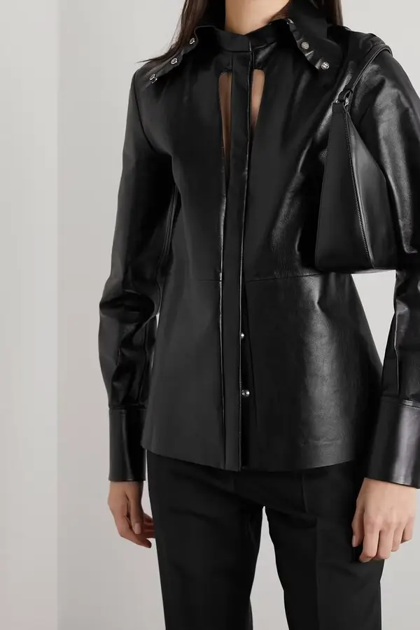 Givenchy Leather Cut-out Blouse