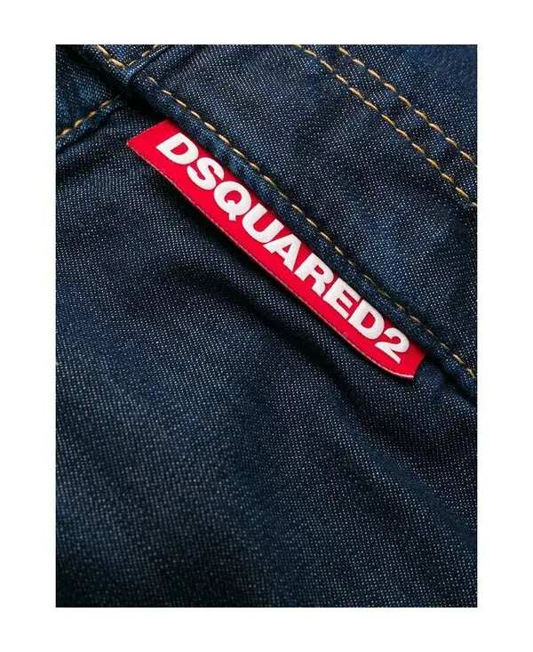 Dsquared2 Cropped Girlfriend Fit Jeans - Blue