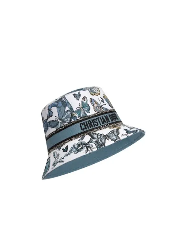 Dior White & Grey Toile de Jouy Bucket Hat Dior Toile De Jouy Mexico Bucket Hat - Gray | Editorialist main image 2
