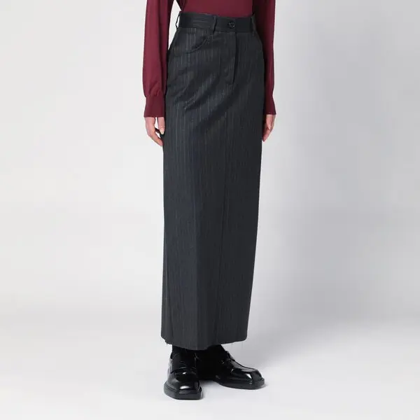 DEPARTMENT 5 Pinstriped Maxi Skirt With Rear Slit