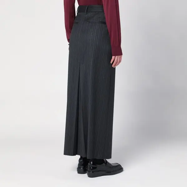 DEPARTMENT 5 Pinstriped Maxi Skirt With Rear Slit