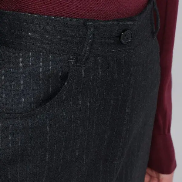DEPARTMENT 5 Pinstriped Maxi Skirt With Rear Slit