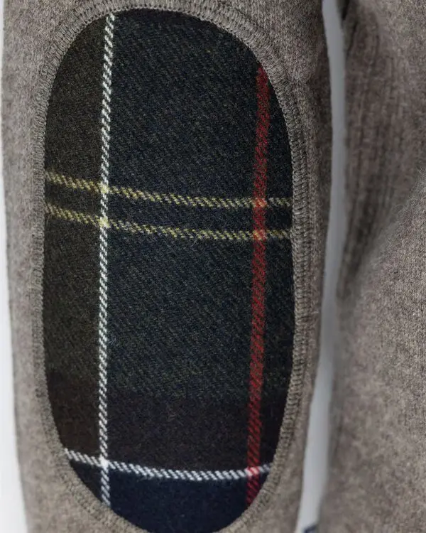 Barbour Checked-panel Crewneck Jumper - Brown