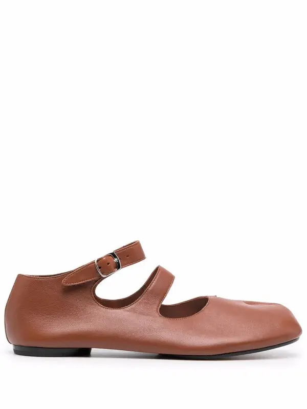 MAISON MARGIELA Tabi Ankle-strap Ballerina Shoes - Nutmeg